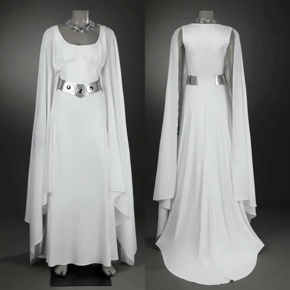 Princess Leia Fancy Dress Star Wars A New Hope White Cosplay Costume ...