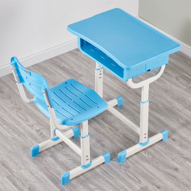 portable primary school adjustable student kid's desk and chair set