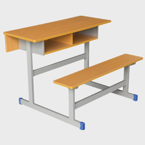 student double desk with bench