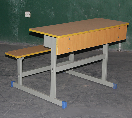 student double desk with bench