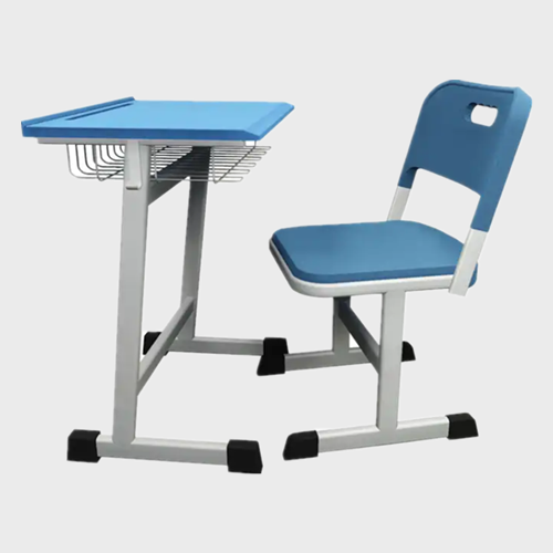 secondary school plastic combined single desk and chair for student