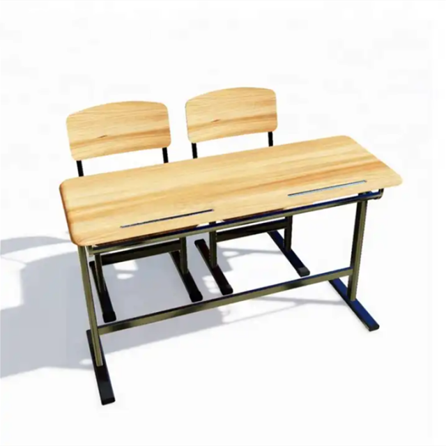 primary school double desk and chair