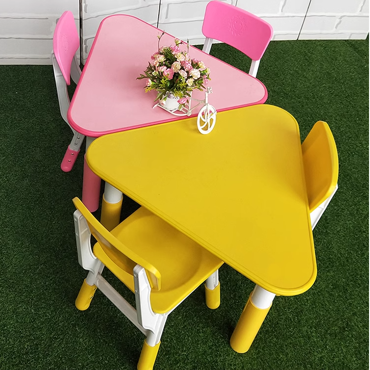 Kindergarten modular triangular kids table chair
