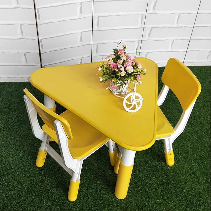 Kindergarten modular triangular kids table chair