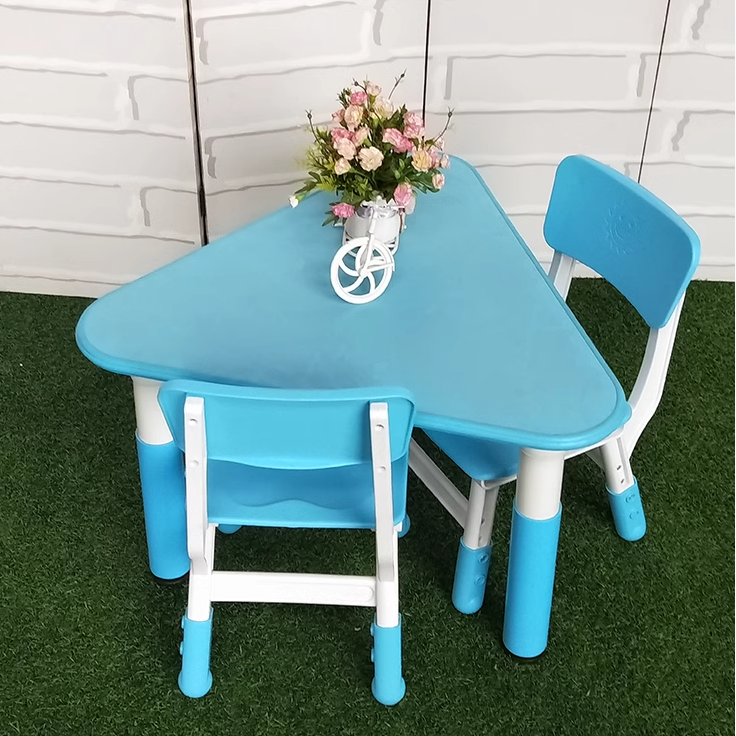 Kindergarten modular triangular kids table chair