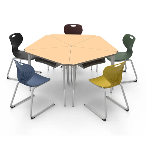 Middle school triangle table and chair set