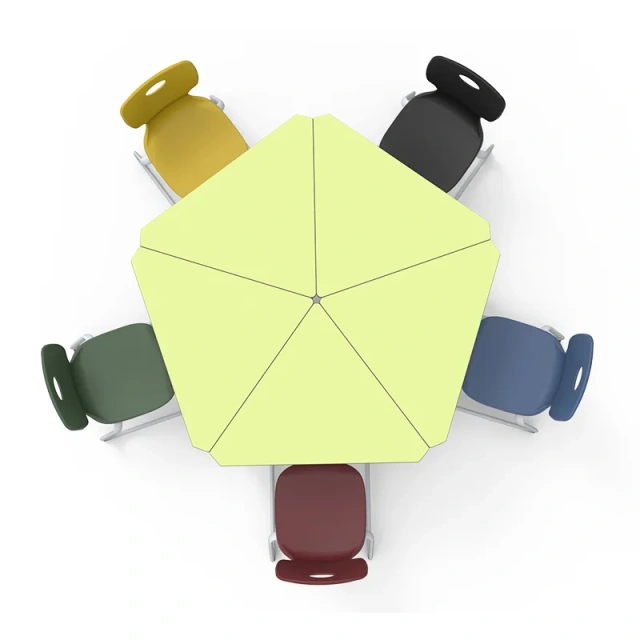 Middle school triangle table and chair set