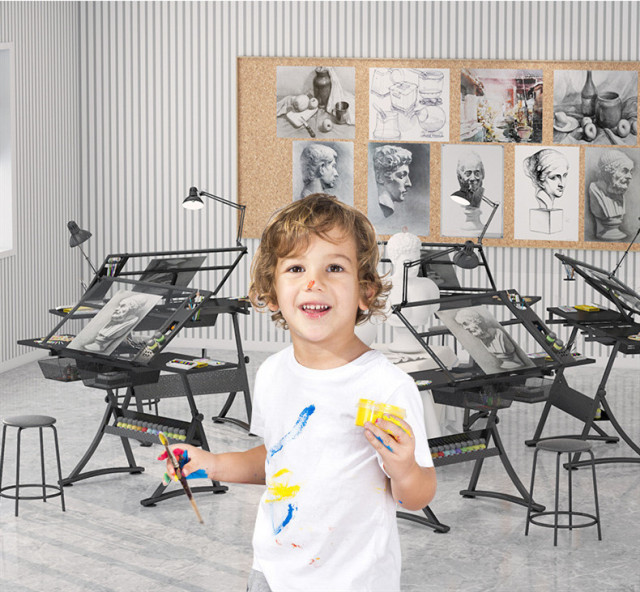 School Furniture Angle Adjustable Student Drawing Table