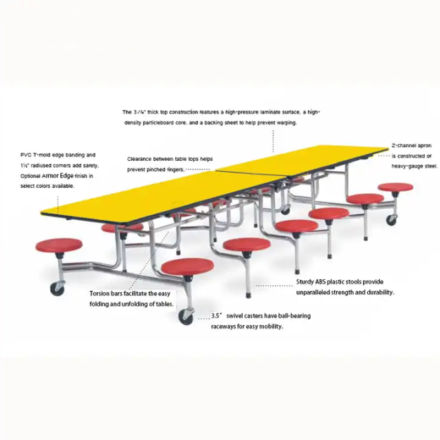 School Dining Hall Folding Table And Chair