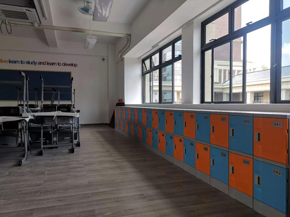 School classroom student storage locker