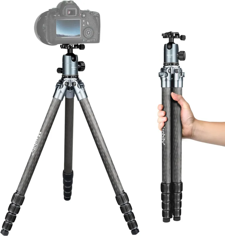 Manbily Compact Carbon Fiber Tripod for Camera, WZ-285C