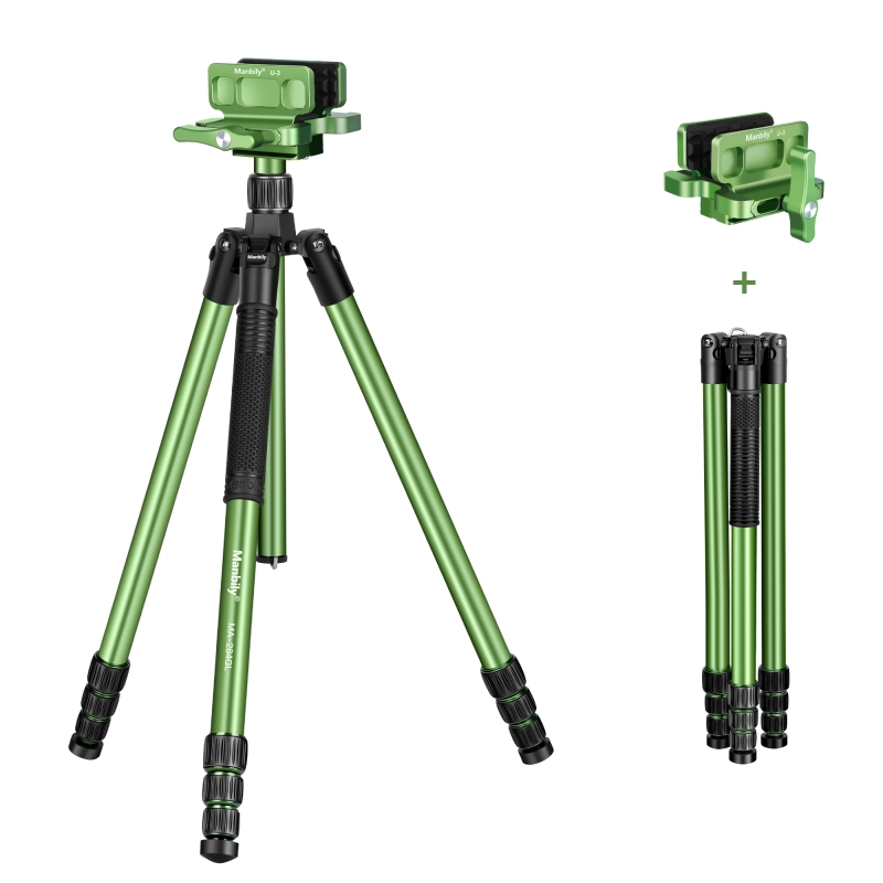 Manbily Shooting Tripod with Saddle Mount Set for Hunting (U-3)+(MA-284GL) Green / Black