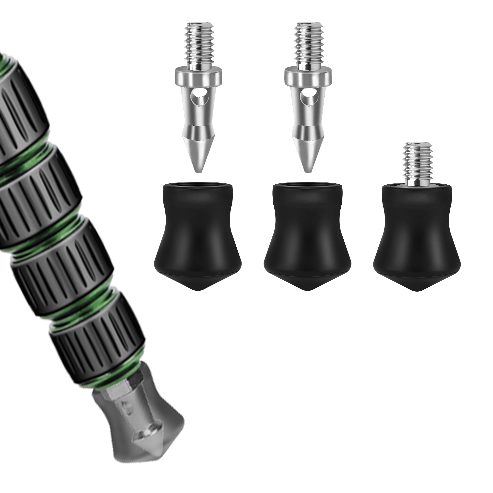 Manbily 3Pcs Non-slip Rubber Foot Metal Spike 3/8 inch for Camera ...