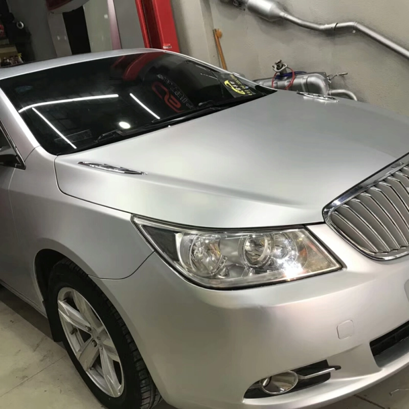 TOPCAR Satin Metallic Silver Vinyl Wrap Film
