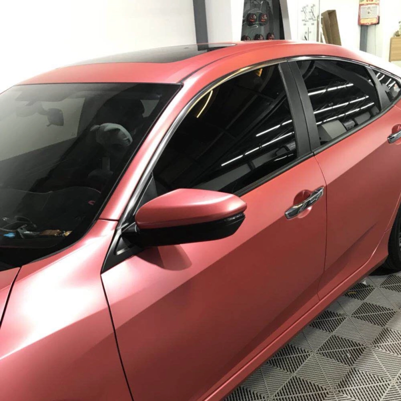 TOPCAR Satin Metallic Red Vinyl Wrap Film