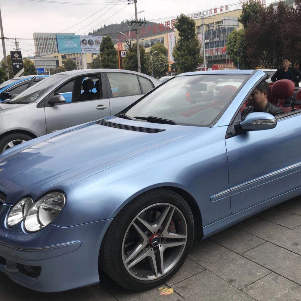 TOPCAR Satin Metallic Mist Blue Vinyl Wrap Film