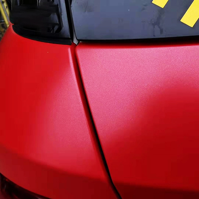 TOPCAR Satin Metallic Red Vinyl Wrap Film