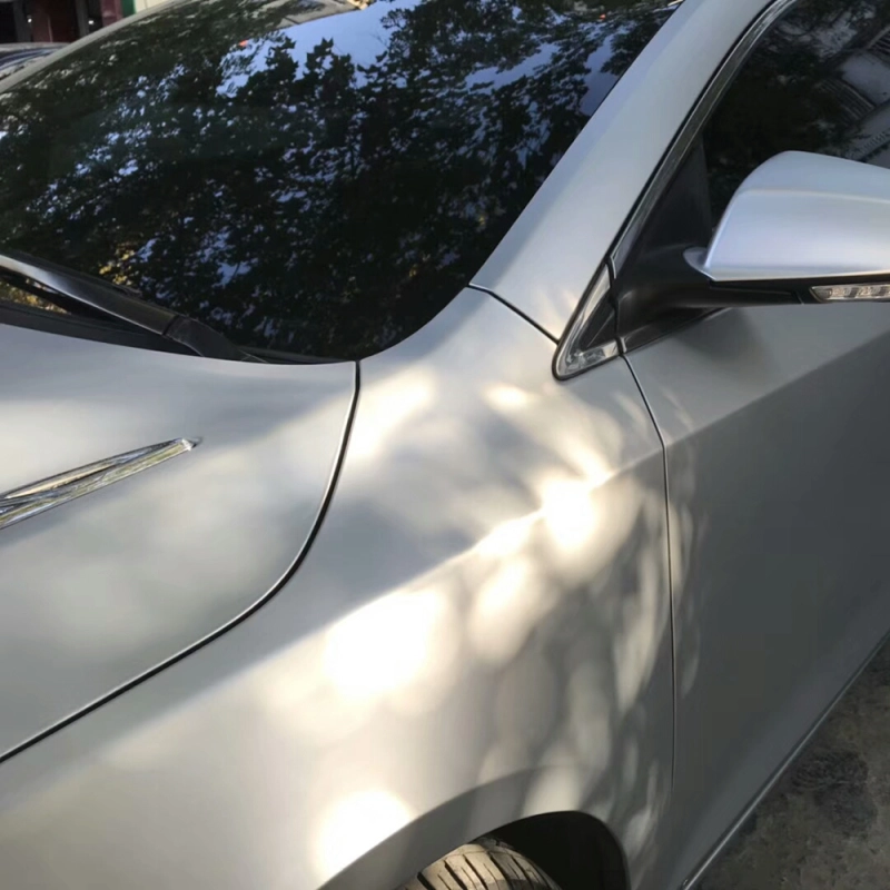 TOPCAR Satin Metallic Silver Vinyl Wrap Film