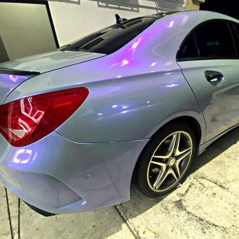 TOPCAR Two-color Magic Candy Color Flip Grey Purple Vinyl Wrap Film