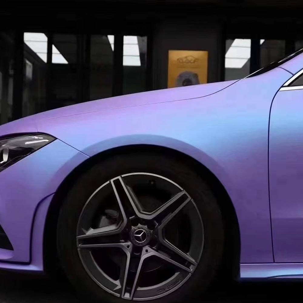 TOPCAR Satin Flip Glacial Frost Blue Vinyl Wrap Film