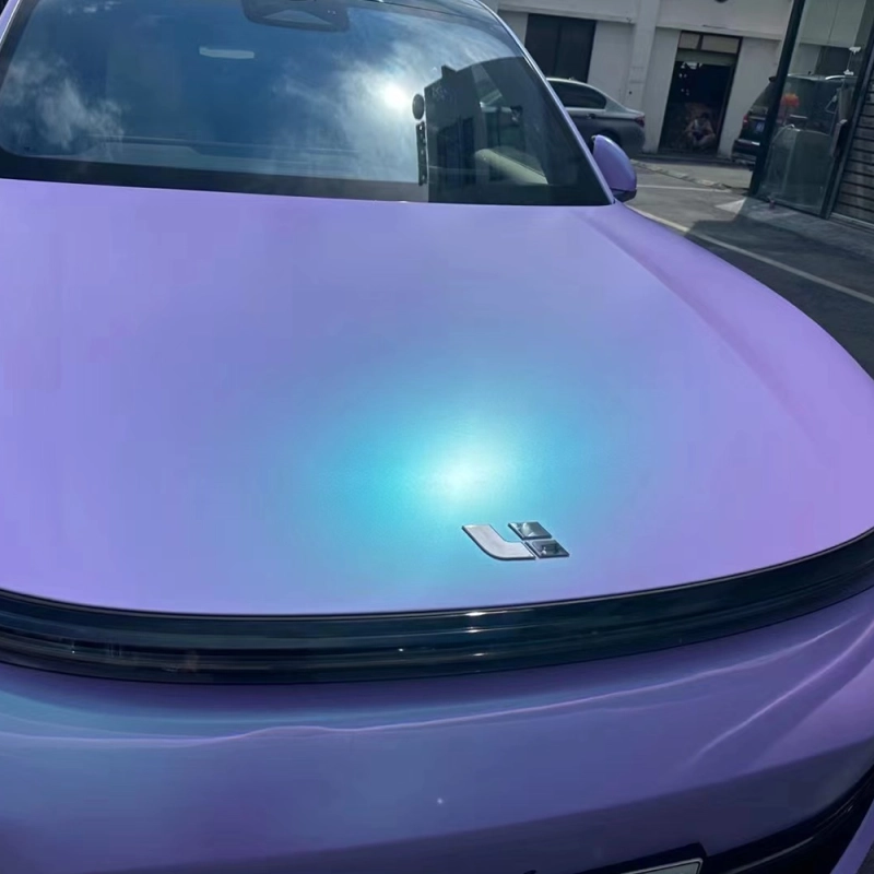 TOPCAR Satin Flip Glacial Frost Blue Vinyl Wrap Film