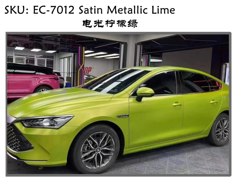 TOPCAR Satin Metallic Lime Vinyl Wrap Film