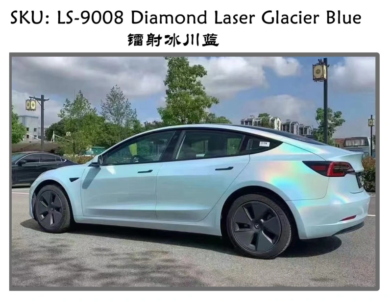 TOPCAR Diamond Laser Glacier Blue Vinyl Wrap Film
