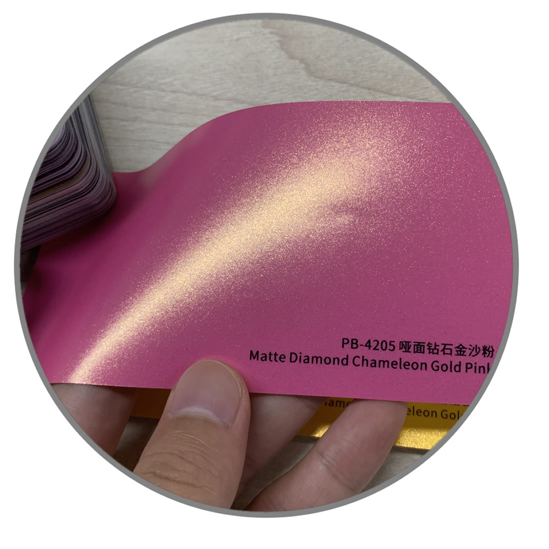 TOPCAR Matte Diamond Chameleon Gold Pink Vinyl Wrap Film