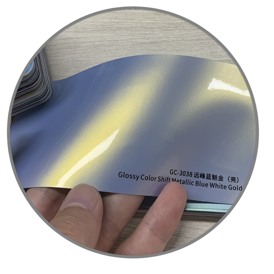 TOPCAR Glossy Color Shift Metallic Blue white Gold Vinyl Wrap Film
