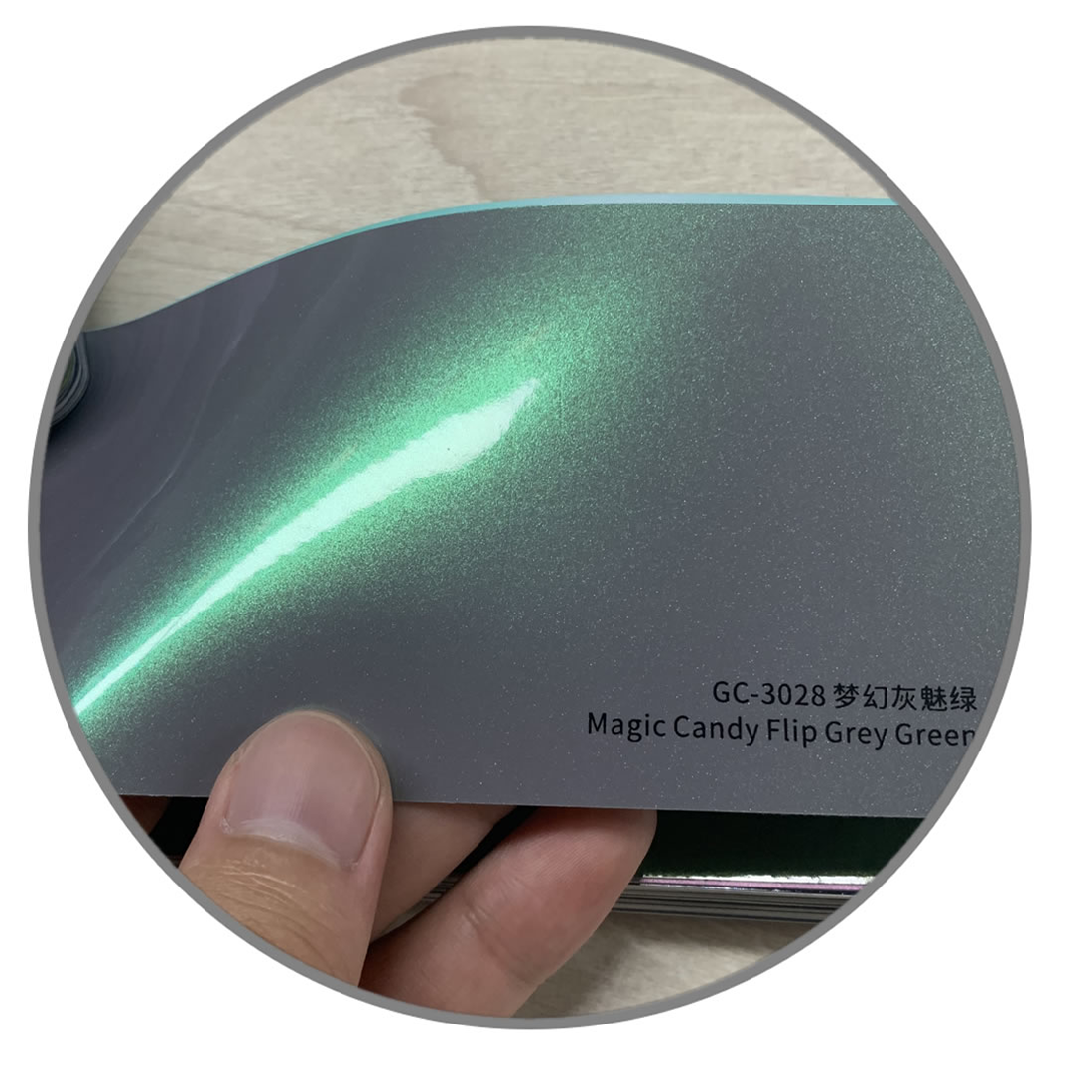 TOPCAR Magic Candy Flip Grey Green Vinyl Wrap Film