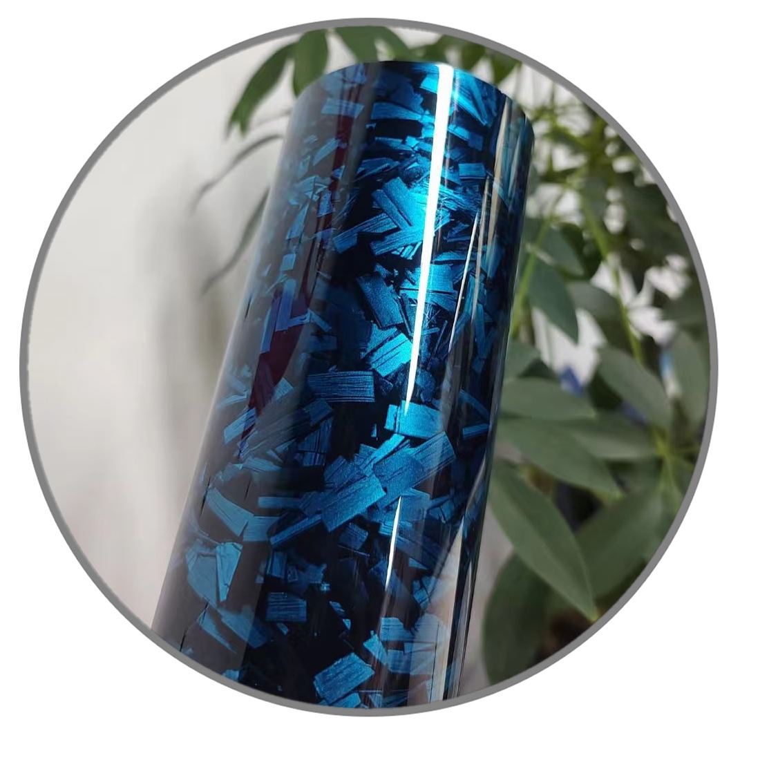 TOPCAR Gloss Forged Carbon Light Blue Car Vinyl Wrap Film