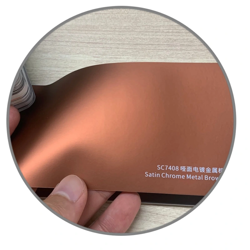 TOPCAR Satin Chrome Metal Brown Vinyl Wrap Film