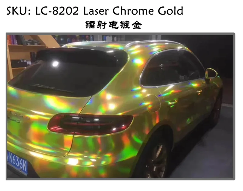 TOPCAR Laser Chrome Gold Vinyl Wrap Film