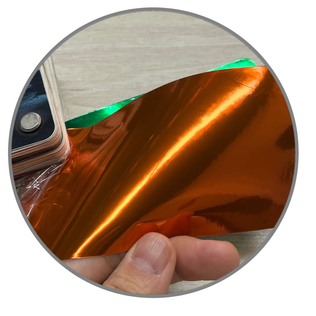 TOPCAR Strechable Mirror Chrome Orange Vinyl Wrap Film