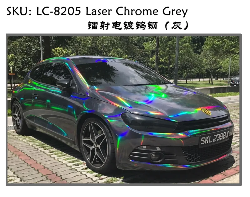 TOPCAR Laser Chrome Grey Vinyl Wrap Film