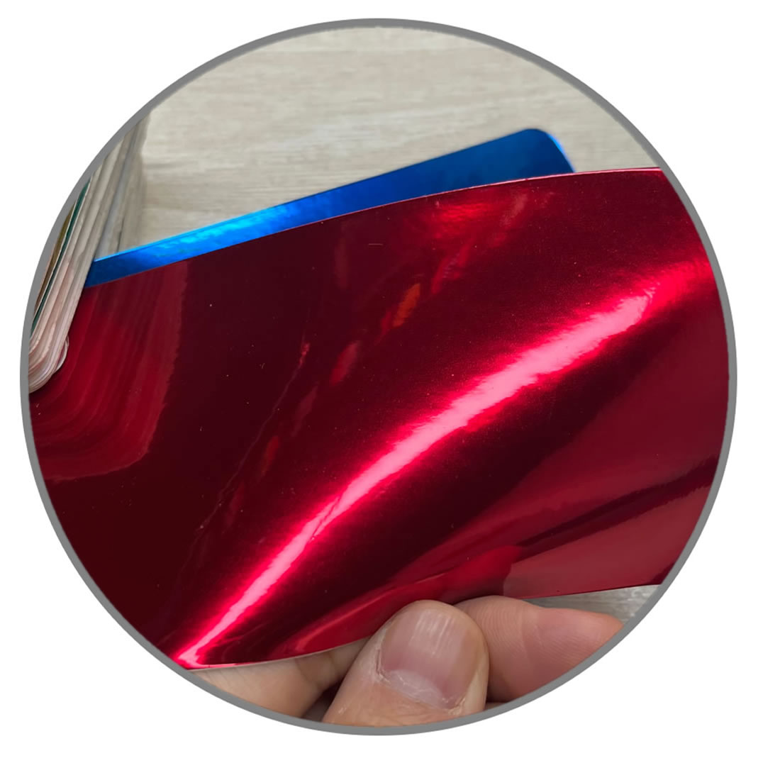 TOPCAR Strechable Mirror Chrome Red Vinyl Wrap Film