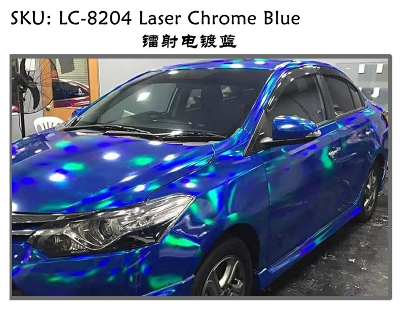 TOPCAR Laser Chrome Blue Vinyl Wrap Film
