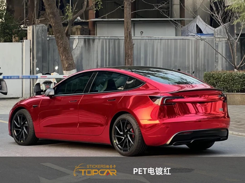 PET Mirror Chrome Red Car Vinyl Wrap Film: Luxe Shine for Your Ride