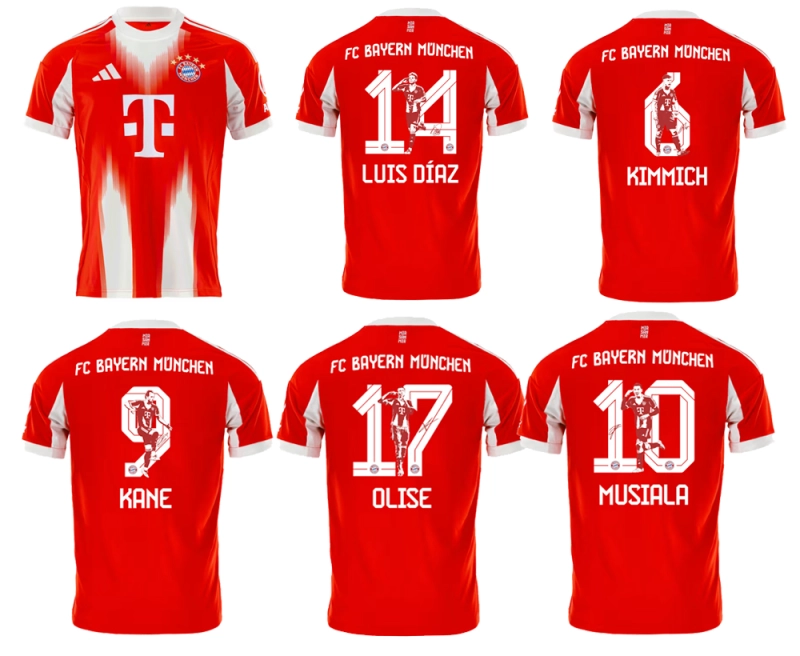 Bayern Munich Home Player Autographed Edition 2025/2026 New Season Football Jersey Sports Shirt