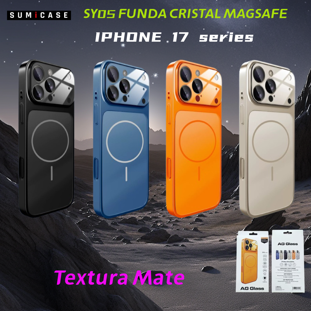 sy05 funda cristal magsafe iphone17 seriers