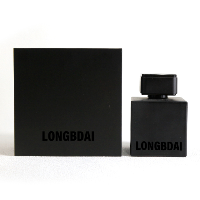 Custom square black perfume bottle perfume bottle 100ml with black cap