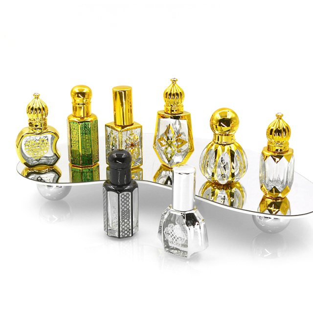 Factory dubai mini gold cap tola bottle screw essential oil glass