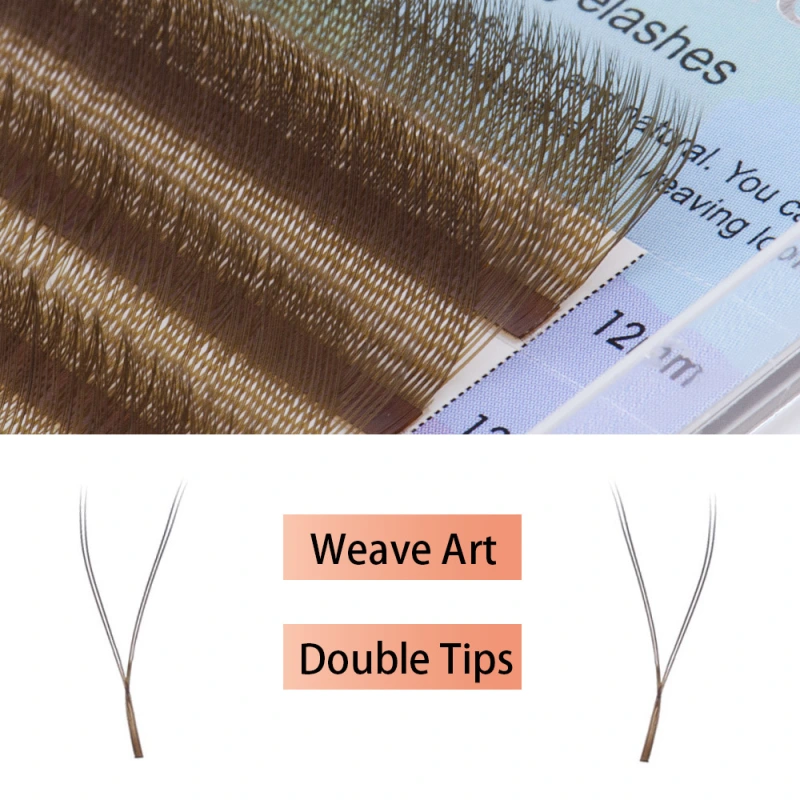 NAGARAKU Brown YY Shape Hand Woven Premium Synthetic Mink Eyelashes ...