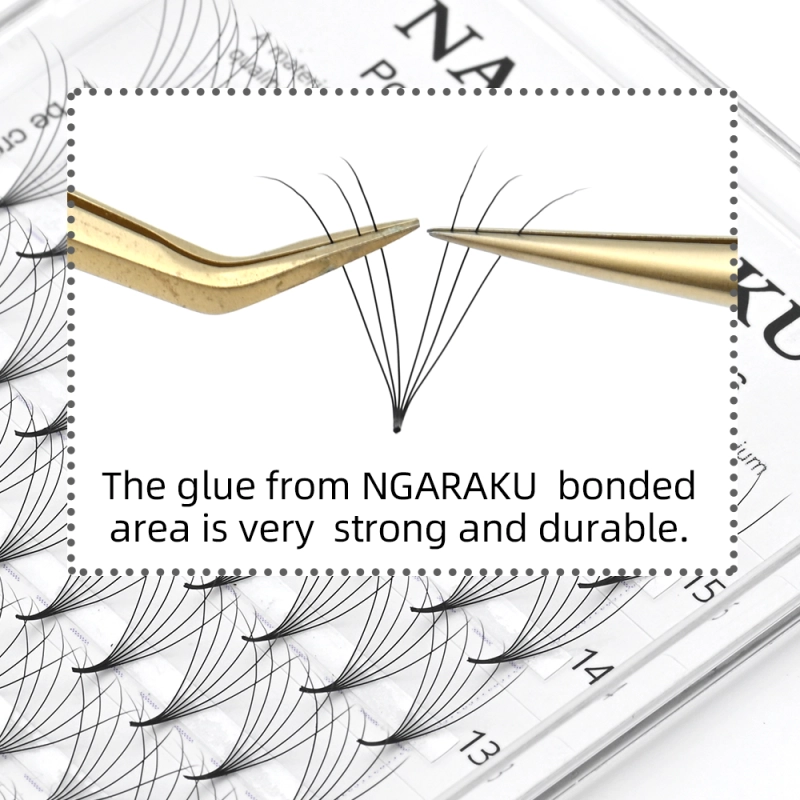 NAGARAKU Pointy Base Premade Fans Eyelash Extension Sharp Narrow Stem ...