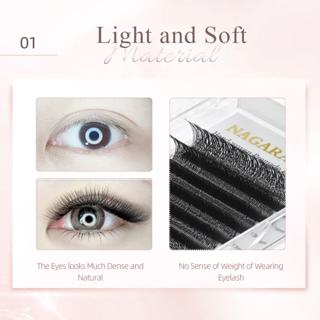 NAGARAKU Double Tips 3D W Eyelash Extension,YY/W Shape Eyelashes