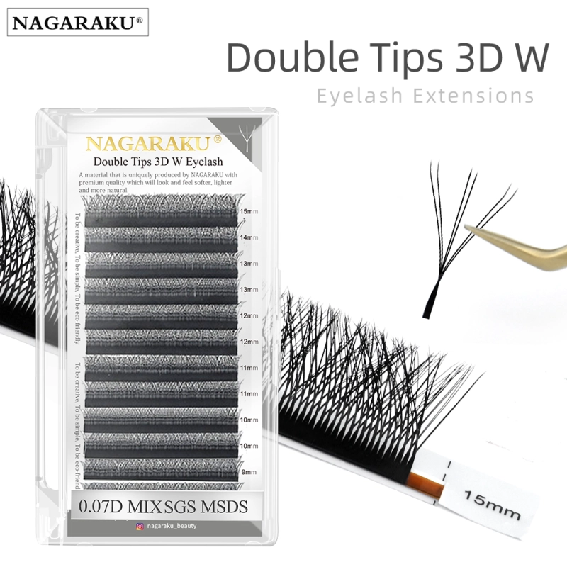 NAGARAKU Double Tips 3D W Eyelash Extension,YY/W Shape Eyelashes