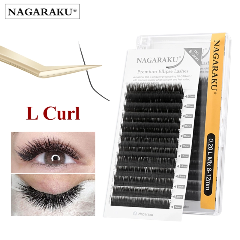 Nagaraku L Curl Ellipse Eyelash Extension 12 Linesellipse Eyelashes