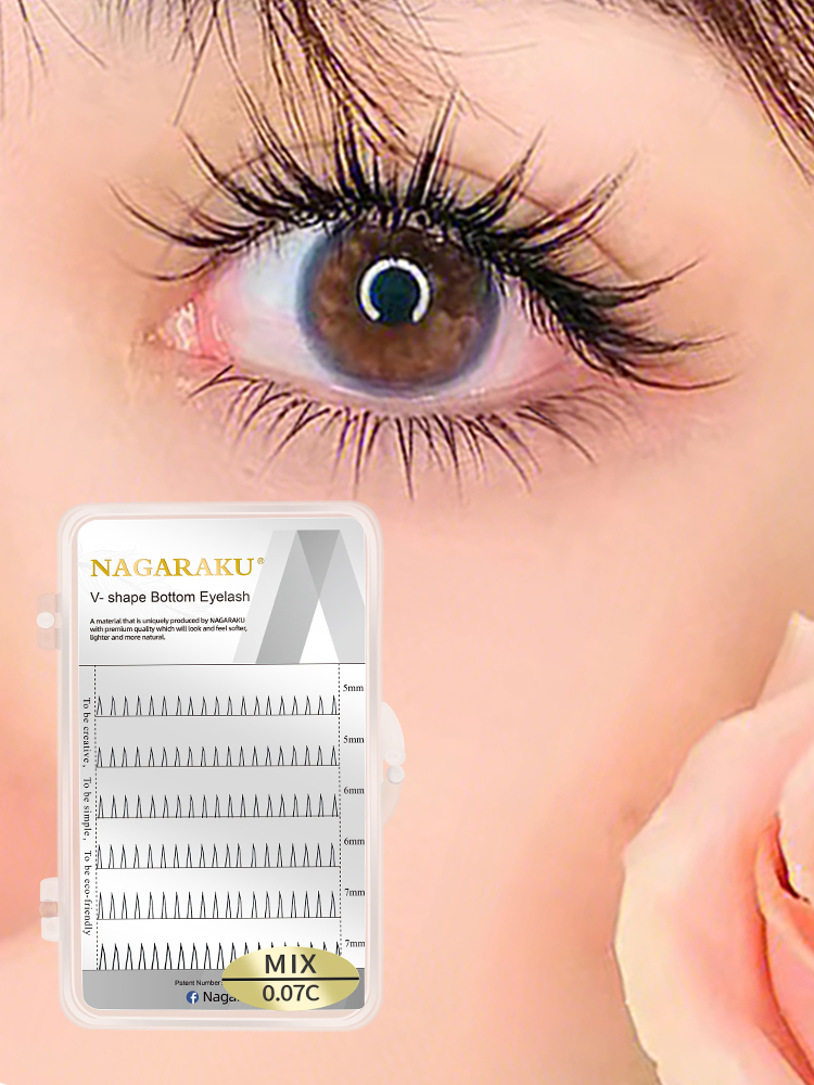 NAGARAKU V-shaped Bottom Eyelash Extension Mix 5-7mm 6 Lines per Tray ...