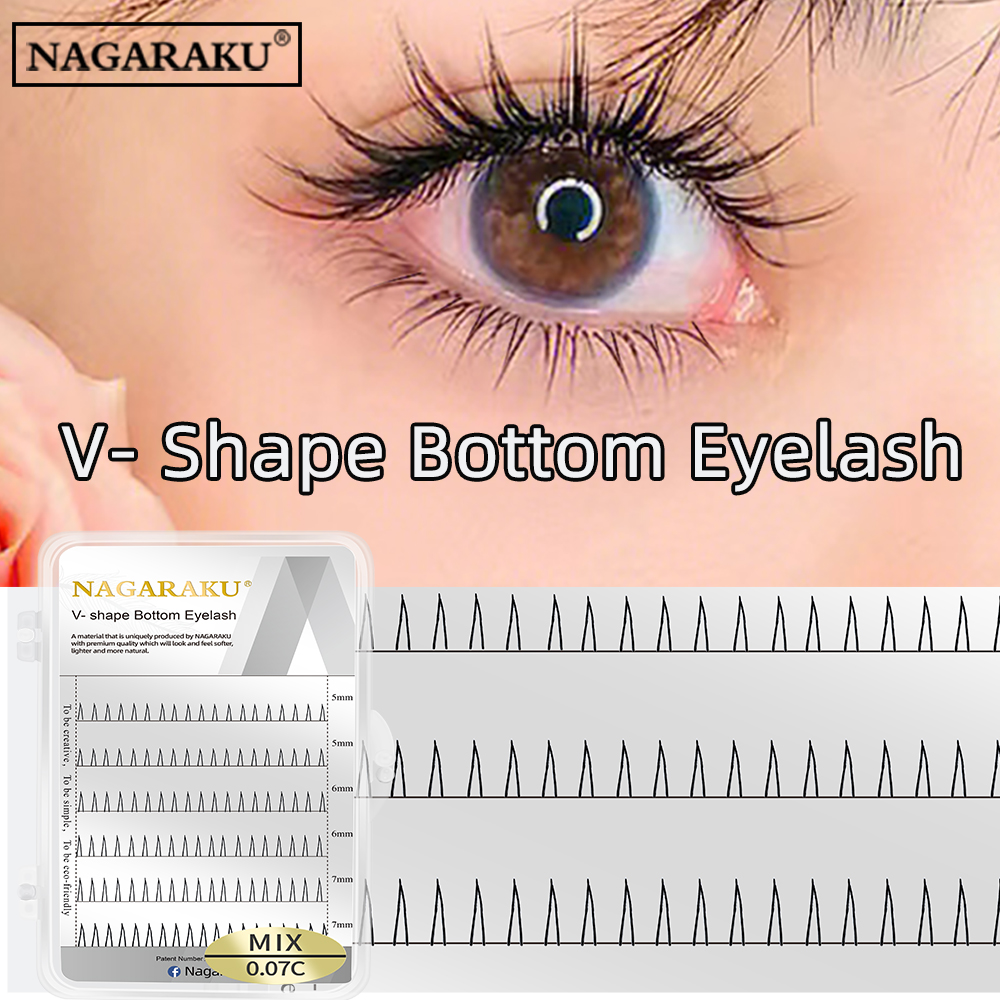 NAGARAKU V-shaped Bottom Eyelash Extension Mix 5-7mm 6 Lines per Tray ...