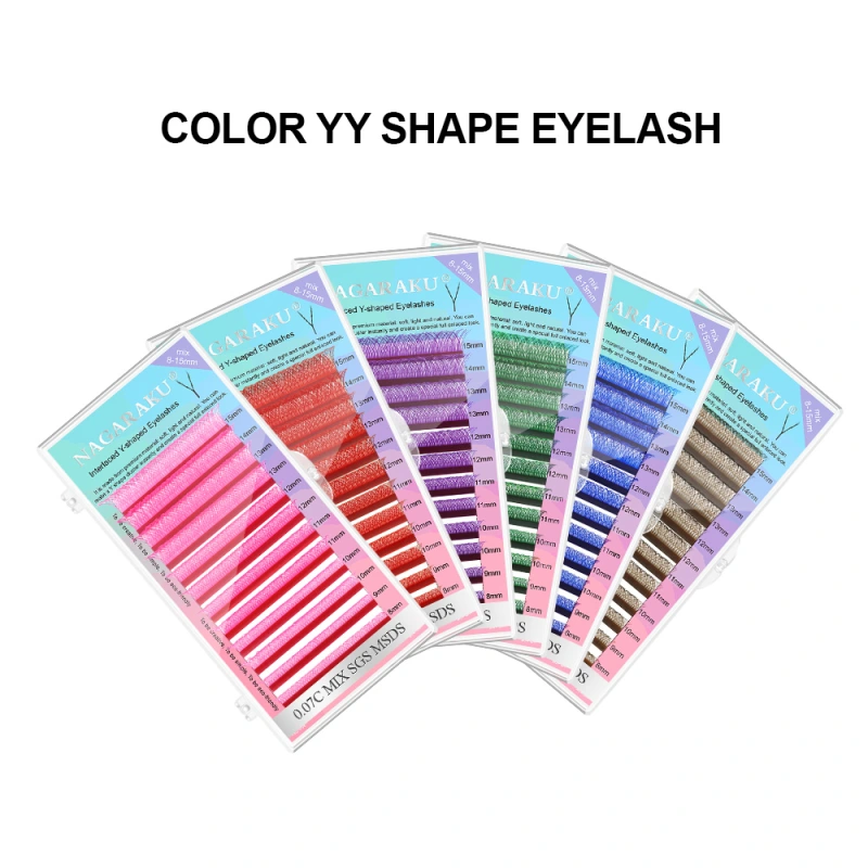 NAGARAKU Colorful YY Eyelash Extension,YY/W Shape Eyelashes